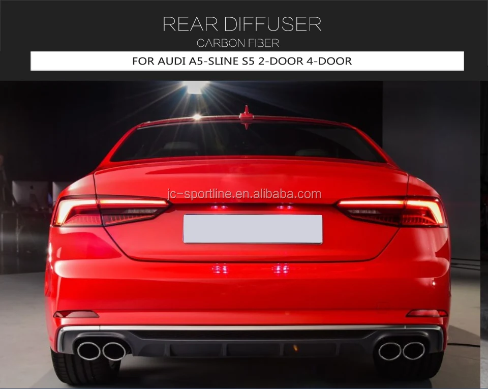 S5 Carbon Fiber Rear Bumper Diffuser Lip for Audi S5 B9 A5 SLINE 2-door ...