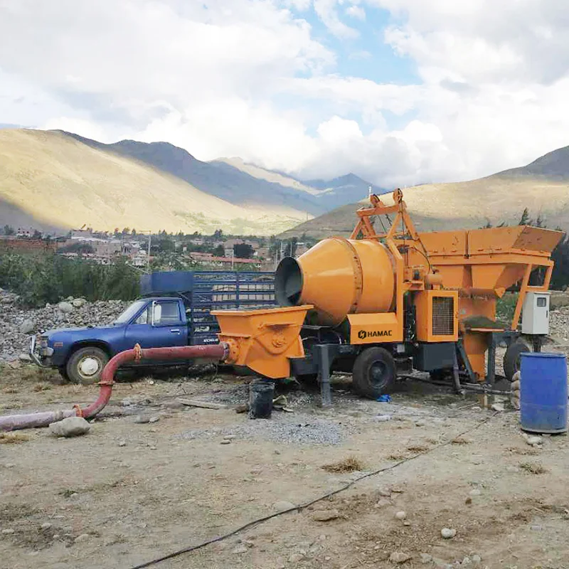 HAMAC Auto Concrete Mixer Pump Hydraulic Pump Mini Portable Trailer ...