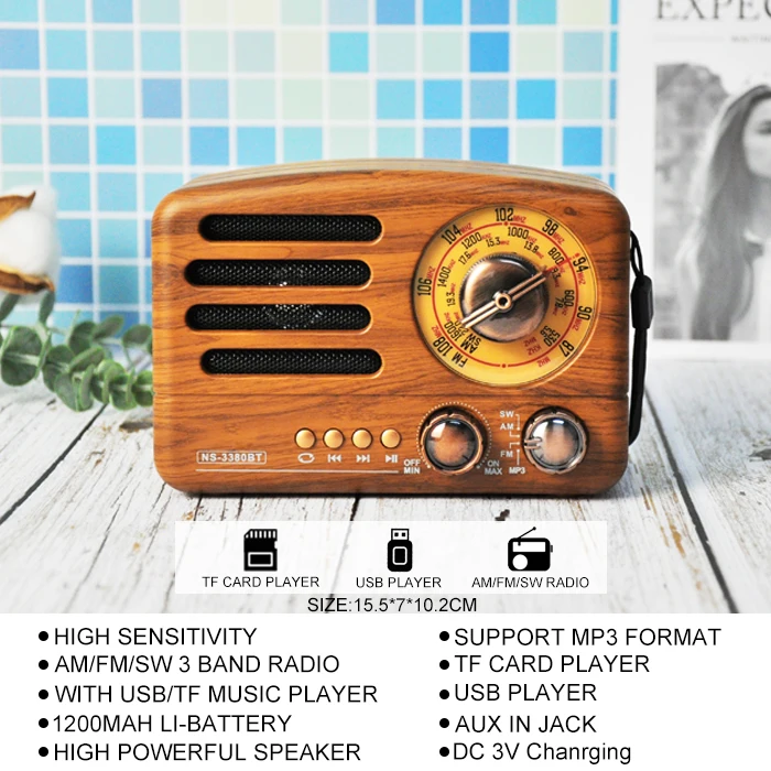 Old Fashioned Smart Vintage Mini Digital Home Multimedia Retro Wood ...