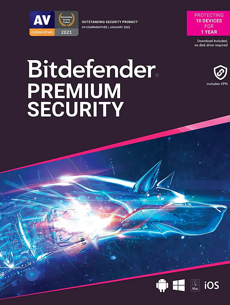 Bitdefender Premium Security Antivirus Software For Computer Mobile Phone Notebook 1pc 1year ...
