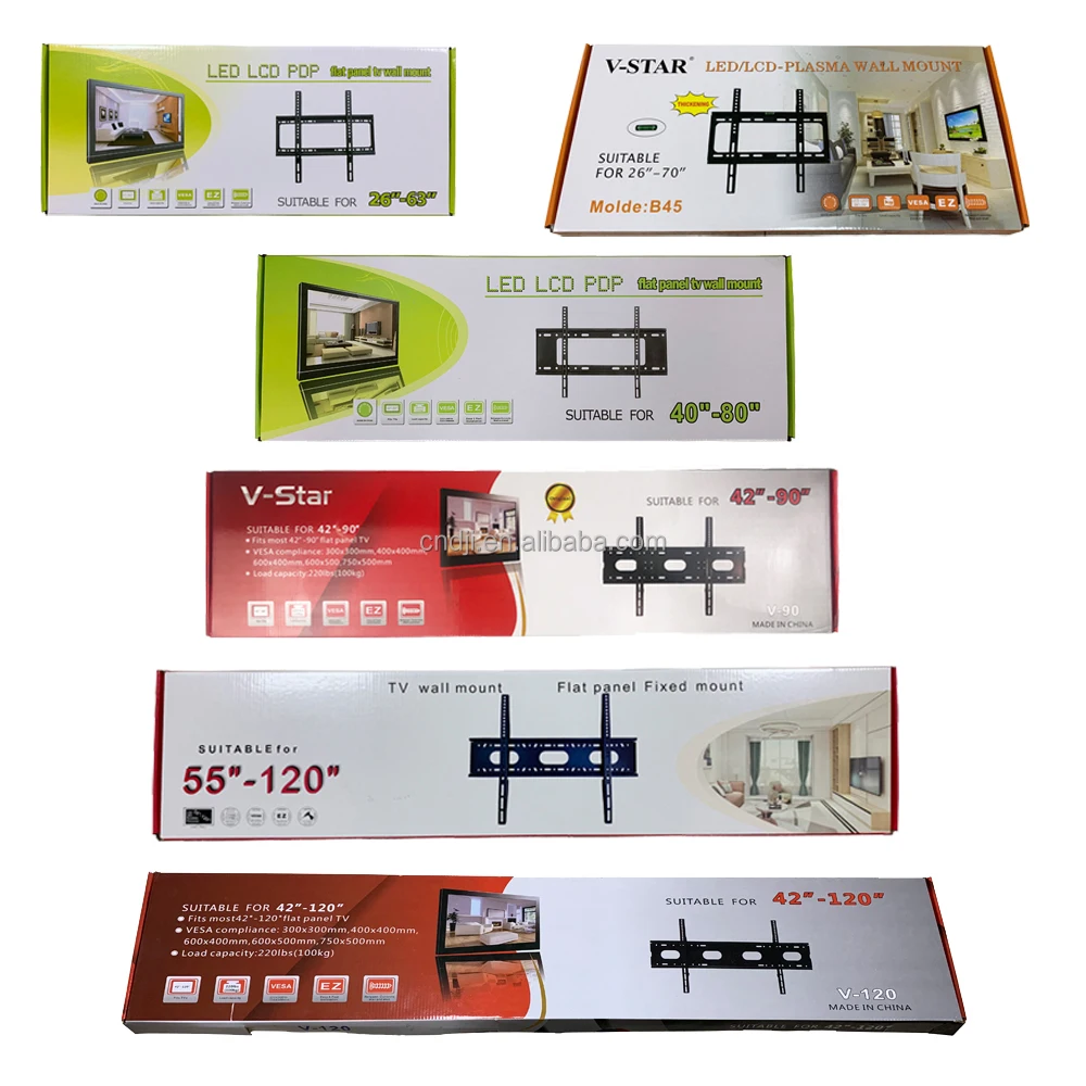 Universal LED LCD Stand TV Wall Mount Bracket for 26-63 Inch