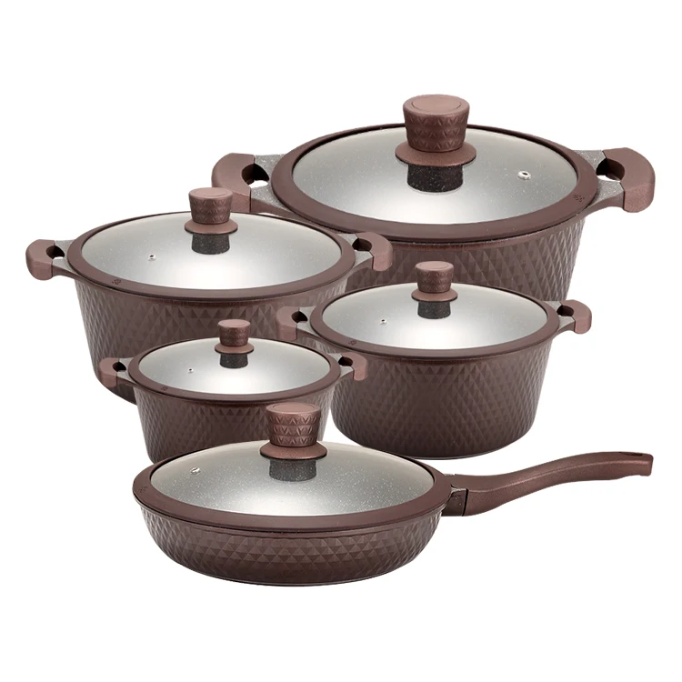 Casserole Set Cooking Pots High Performance Non Stick Granite Material ...