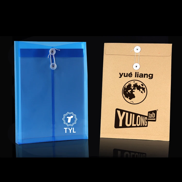 Transparent Plastic Envelope Bag Vertical Storage Hang String Wrap Rope ...