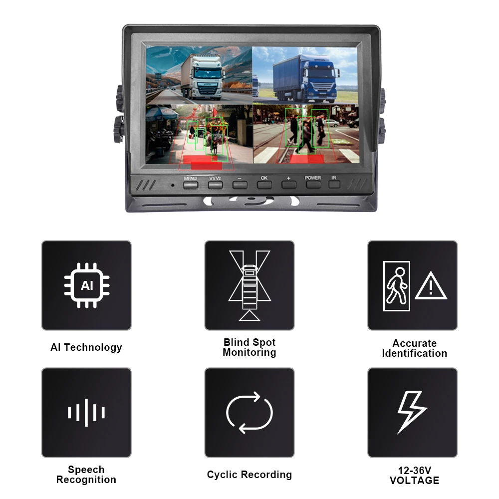 CISBO AI Monitor Cameras System MDVR Four Channels Video BSD BSM Blind ...