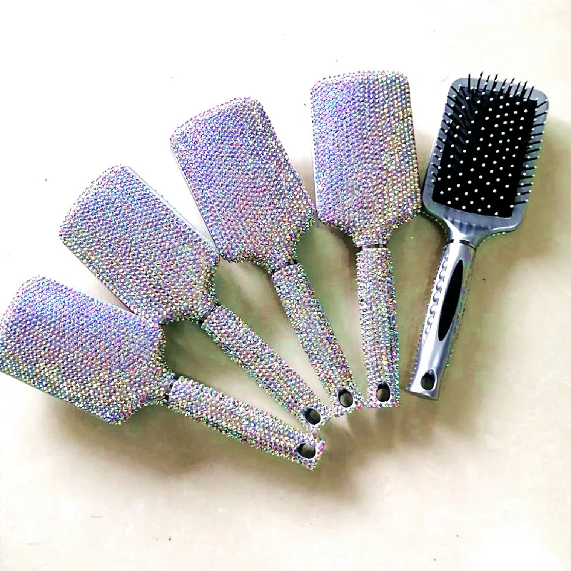 Song May Luxury Diamond Bling Hair Brush Custom Cushion Hair Brush ...