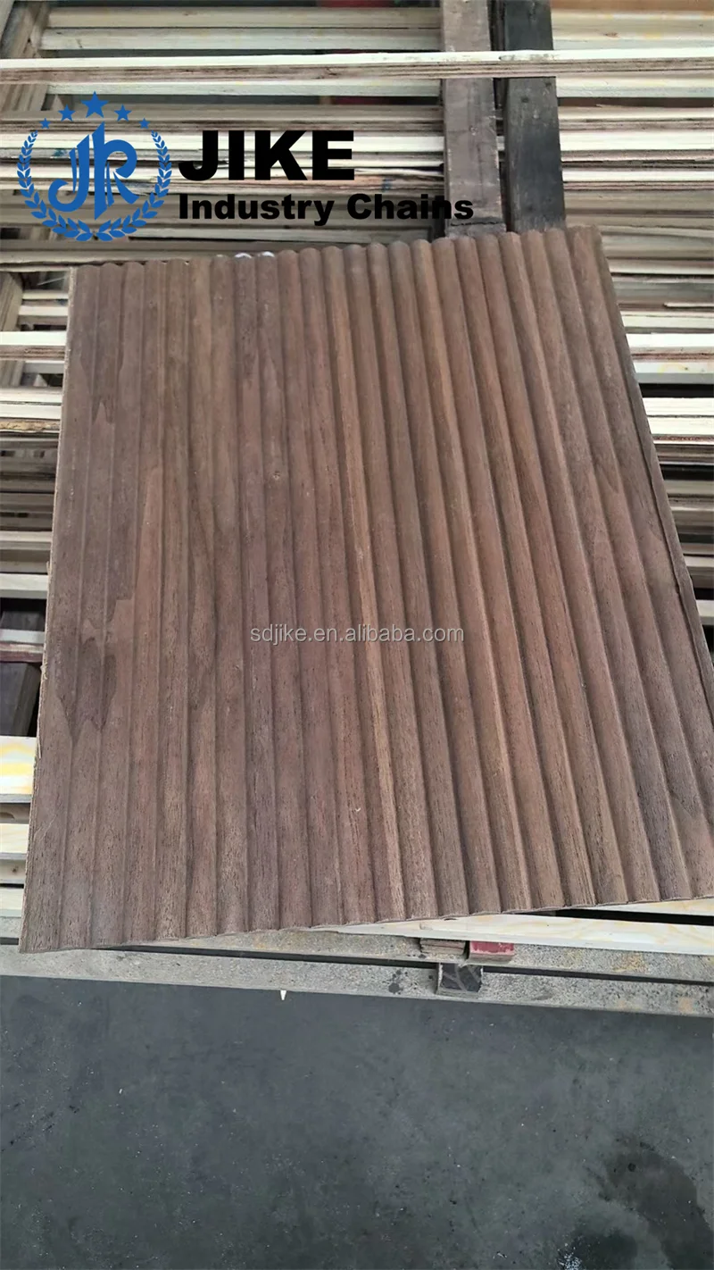 Flexible Bending Fluted Oak Pine Rubber Coated Laminated Faced Flexible ...