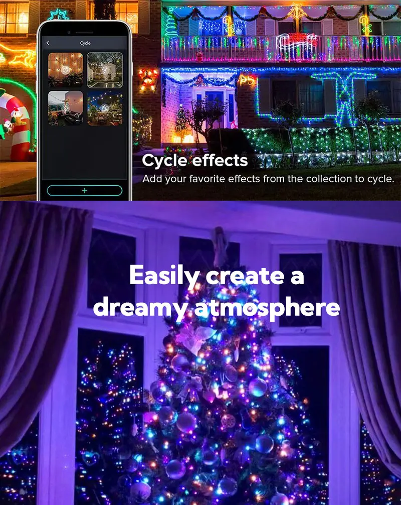 32.8ft 10m IP65 5V USB Port Smart App Remote Control Dream Color ...