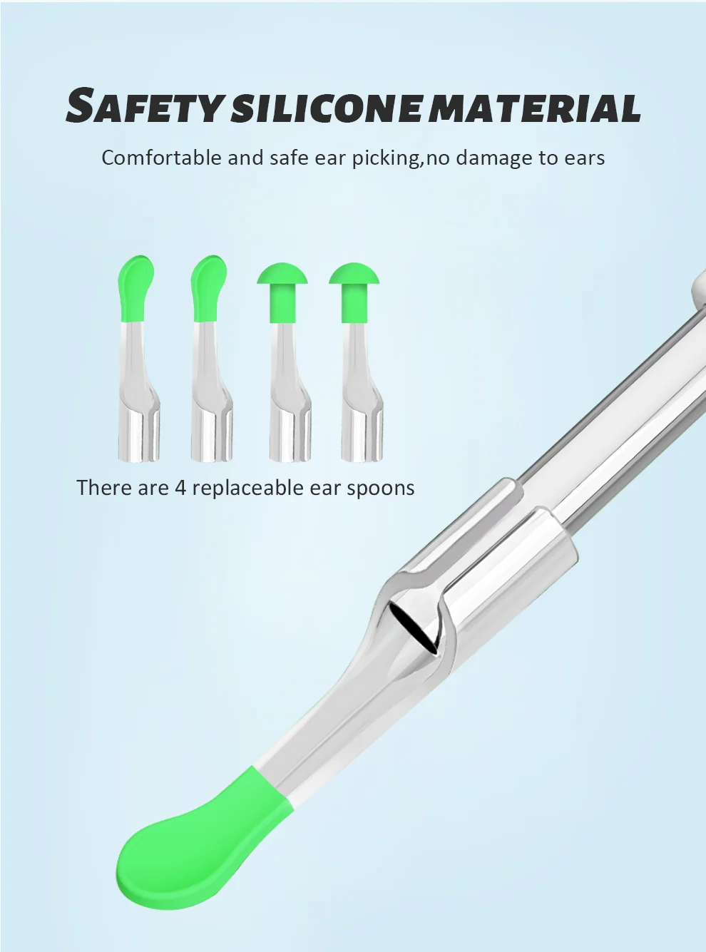 Baby Ear Cleaner Led Flashlight Earpick Smart Flexible Soft Spiral Ear ...