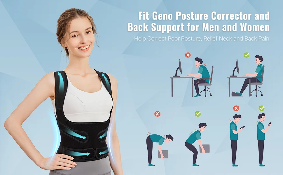 Corrector De Postura Back Straightener Strap Support Poster Corrector ...