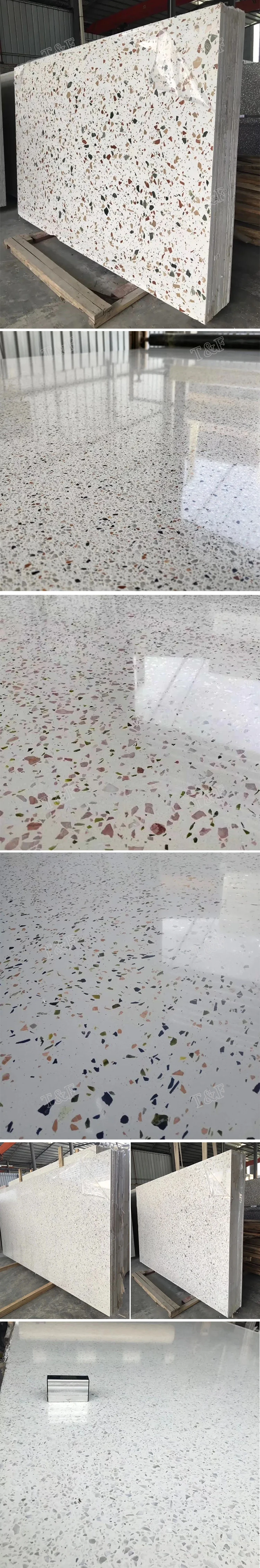 Colorful Artificial Granite Stone Glass Flakes Terrazzo
