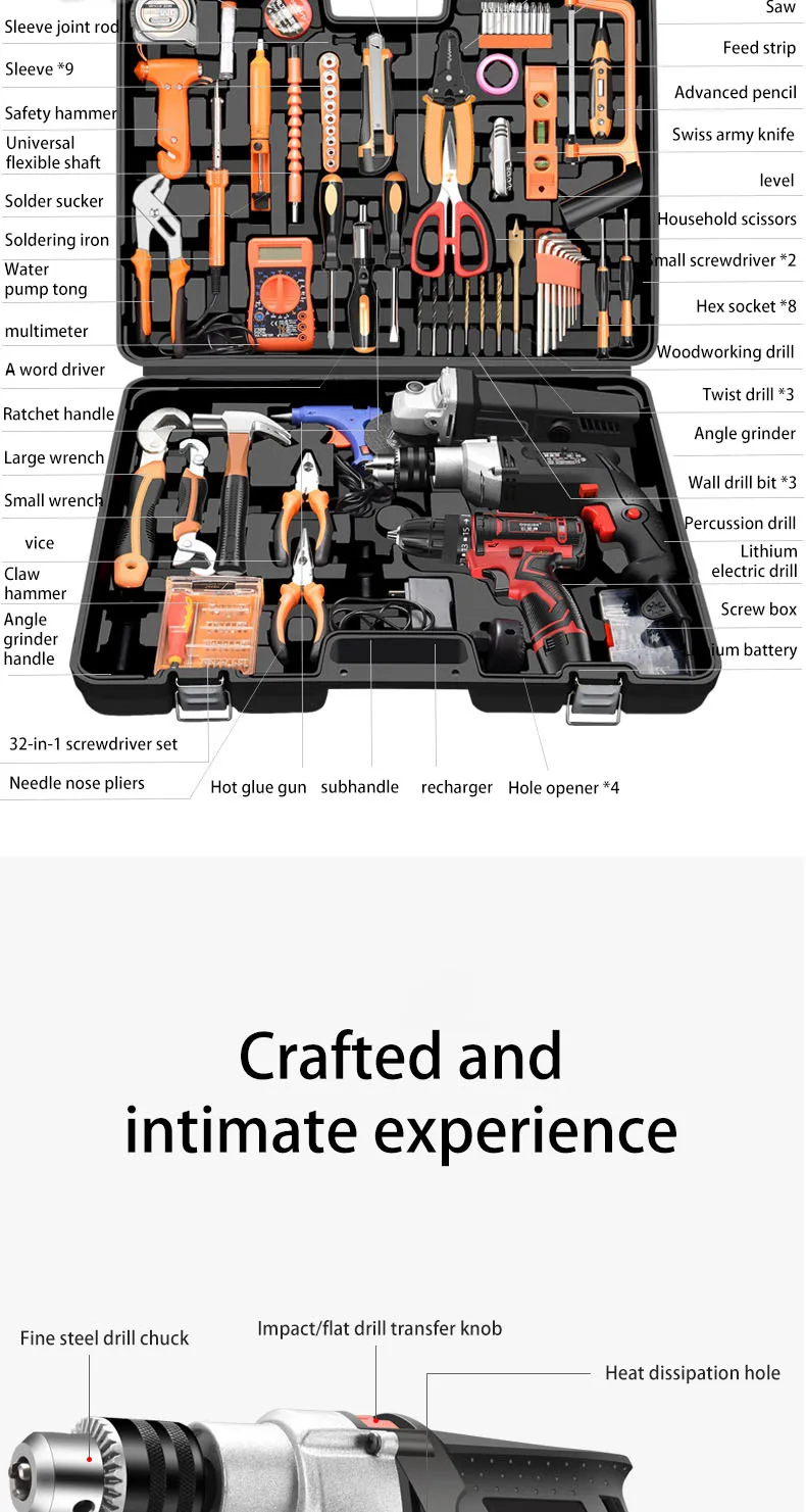 OEM Customized Multi-Functional Home Repair Power Tool Kit Big MAC ...