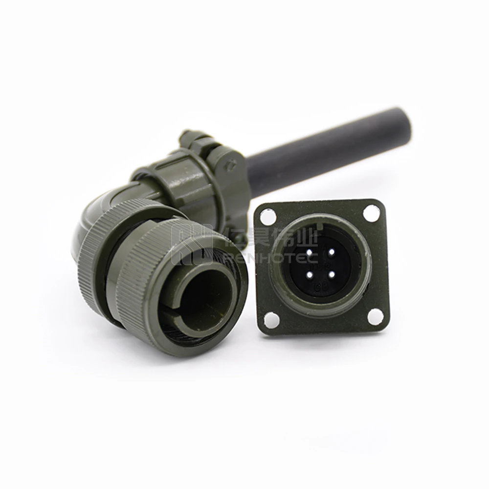 Circular Connector 4 Pole 4 Pin Bulkhead Waterproof Right Angle Ms5015 ...