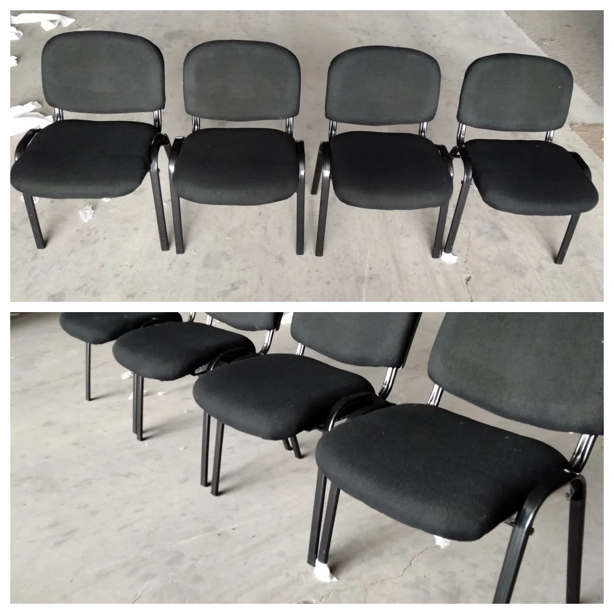 Fabric Stackable Chairs Metal Frame with Thickened Seat Cushion for ...