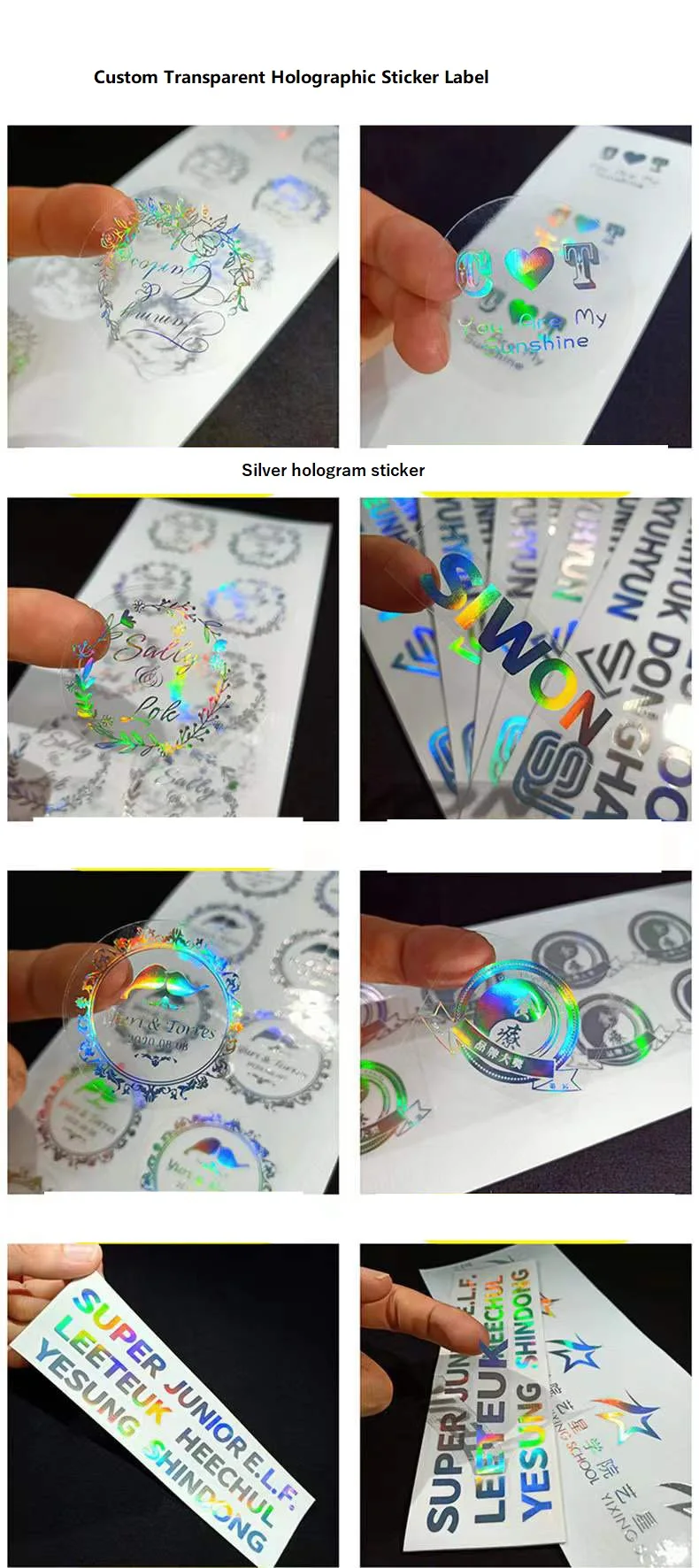 Custom Maker Laser Paper Logo Hologram Sheets Roll Printing Clear ...