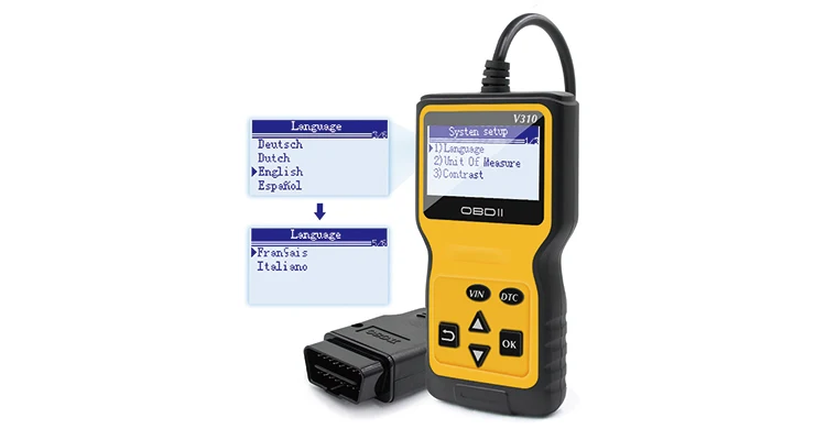 V310 Code Reader Automatic Diagnostic Tool Car Clearing Fault Detector ...