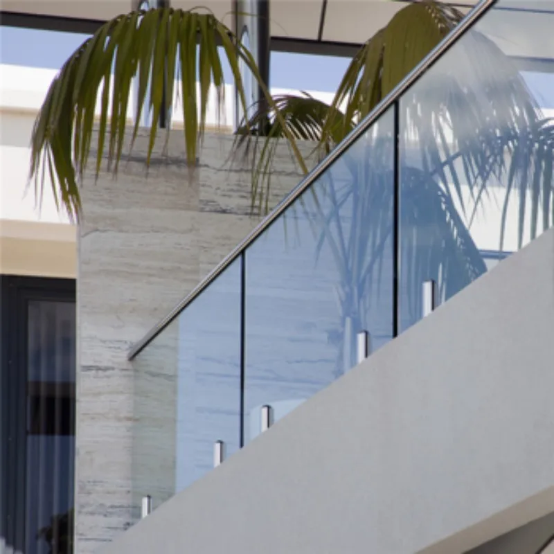 Modern Frosted Glass Balustrade Brushed Aluminum Channel Hidden ...