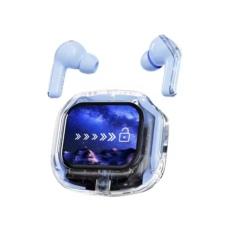 Air Max Headphone Smart Touch Screen Transparent Charger Case Headset ...