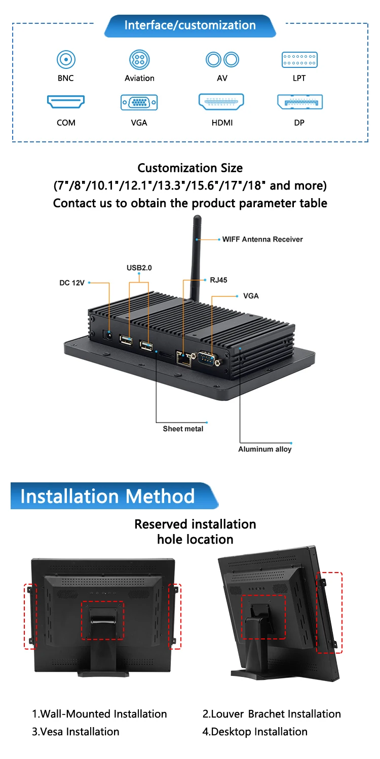 RK3288 RK3399 RK3566 RK3568 Embedded Tablets - Waterproof & Durable