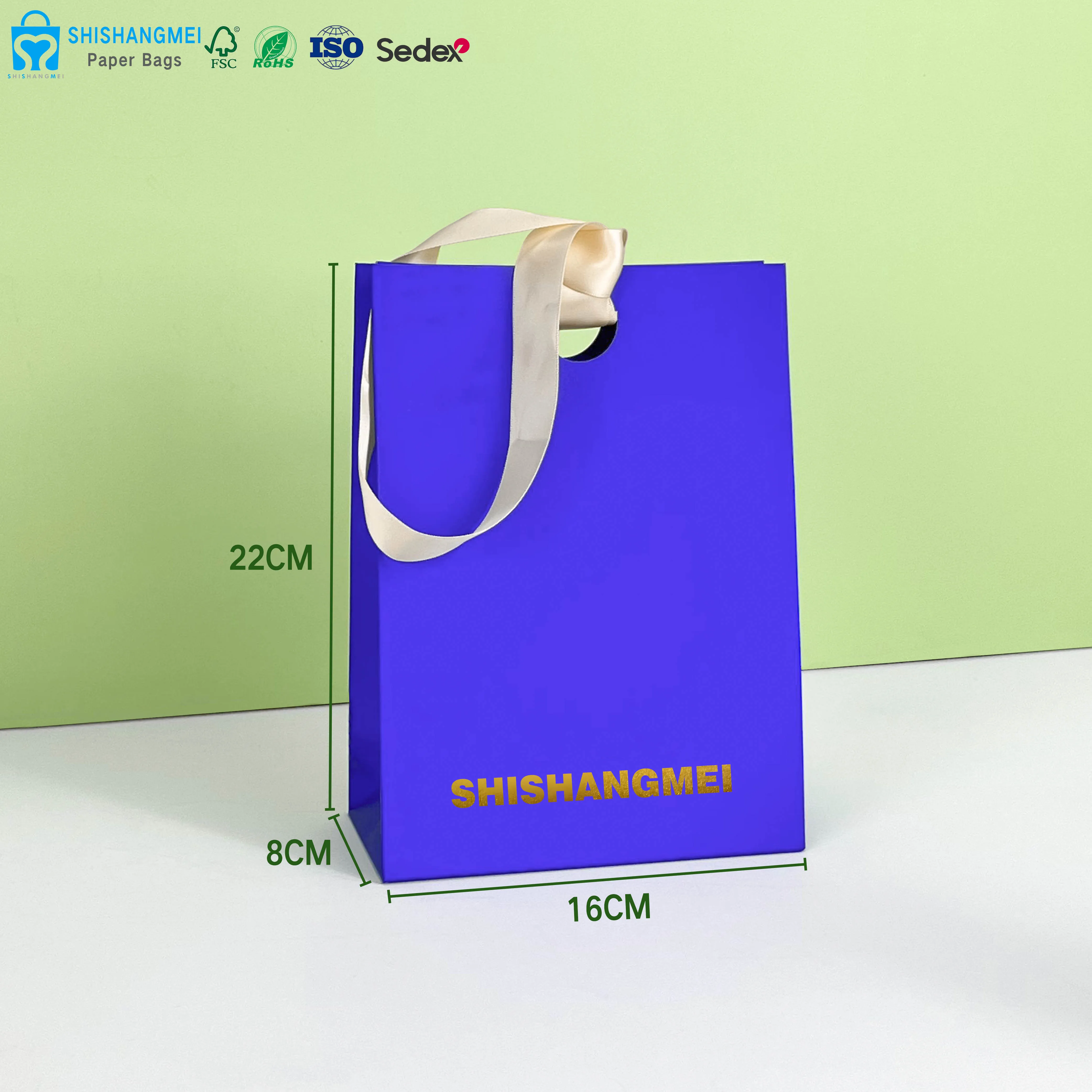 Luxury Modern Die Cut Paper Bags Black Printing Jewelry Clothing ...
