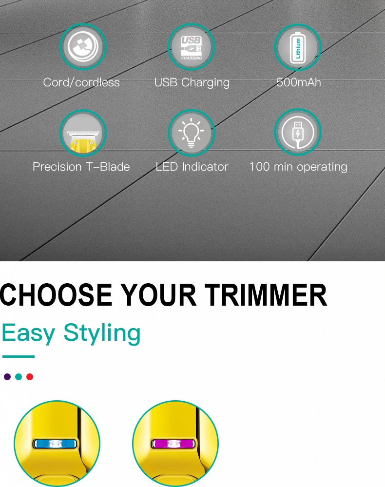 VGR V-955 Gold Cordless Men's Hair Trimmer & Clipper