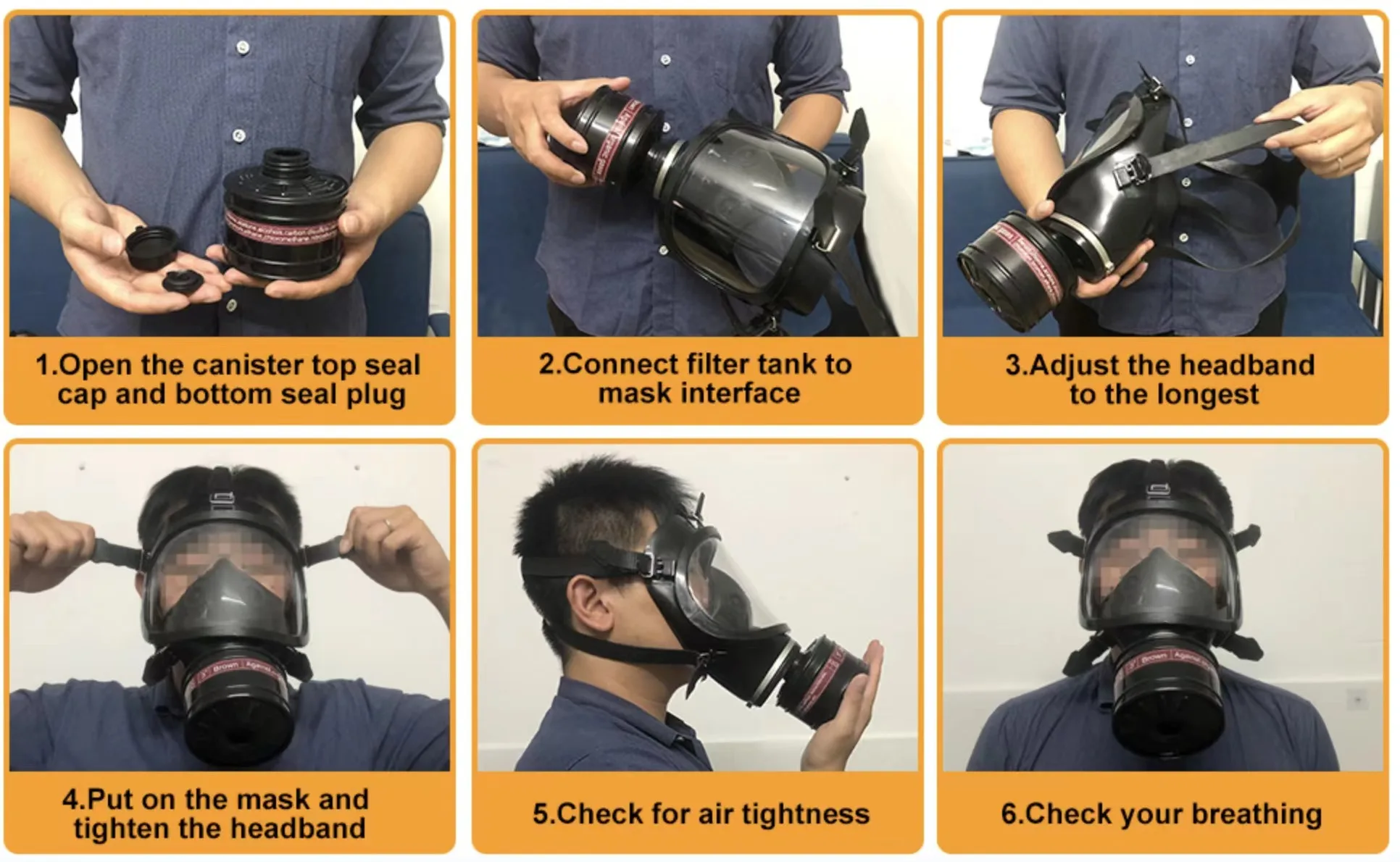 Reusable Anti-Smog Gas Mask - Full Face Chemical Respirator
