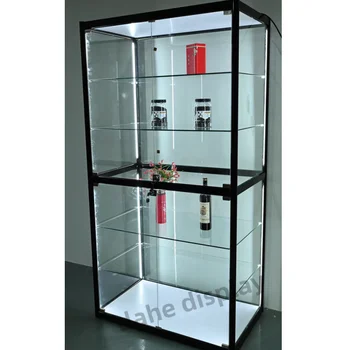 Smoke Shop Display Showcase Aluminum Frame Glass Cabinet Display With ...