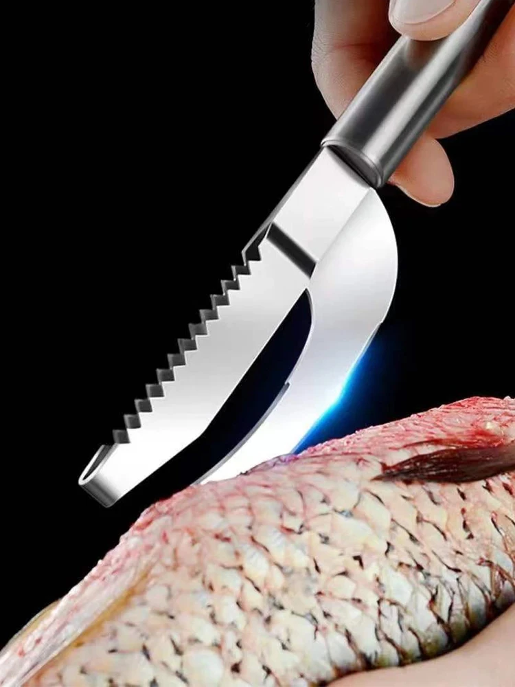 Stainless Steel Fish Scale Knife Sawtooth Scraper Boning Filleting Cut ...