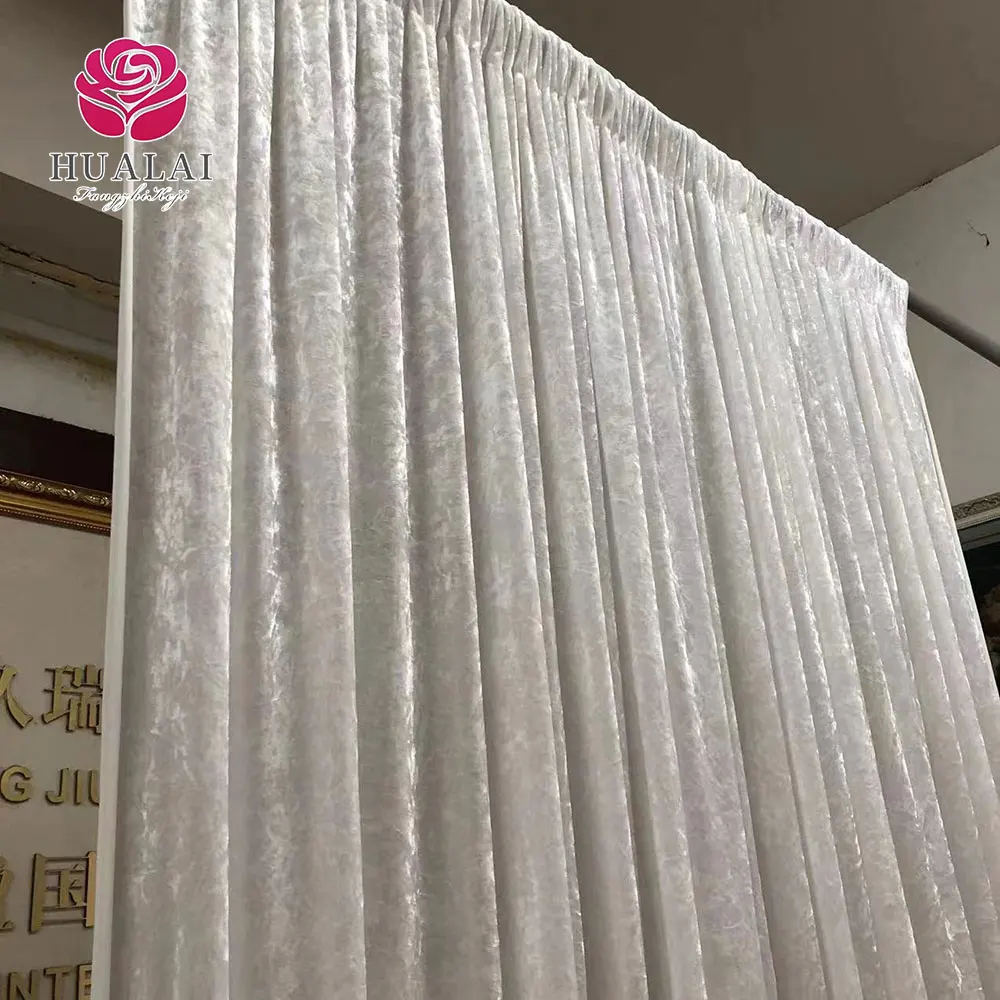 Custom Solid Black Velour Crush Velvet Heavy Cloth Back Drop Drapes ...