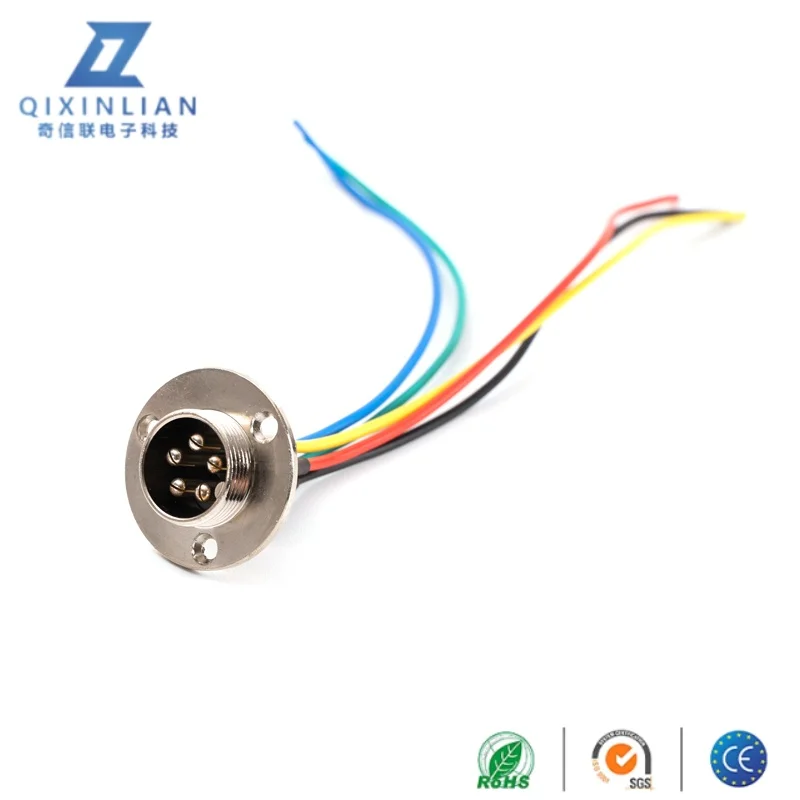 GX20 GX25 Aviation Plug 2-6-Core Flange Male Connector Cable with Dust ...