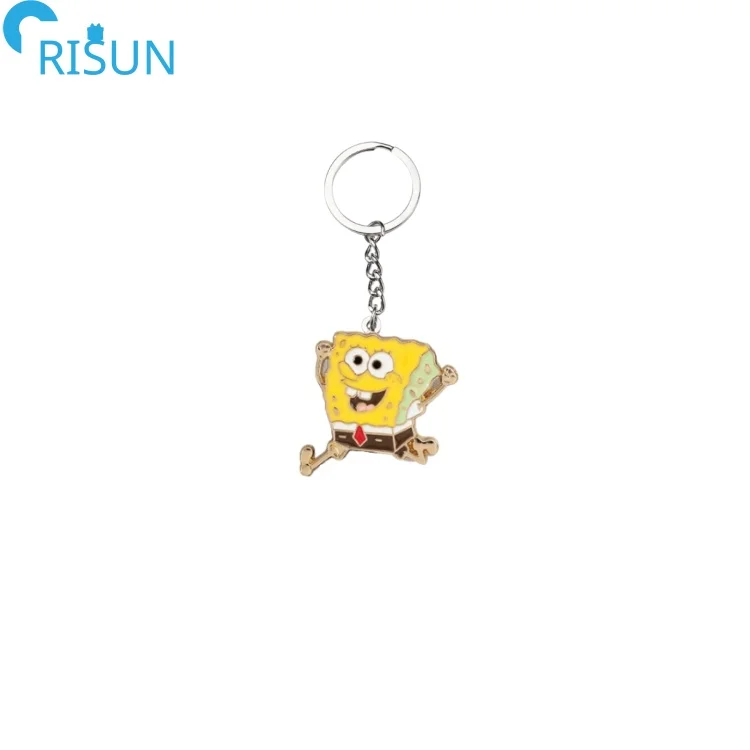 Customized 3d Metal Enamel 3d Spongebob Squarepants Keychains Keyrings ...