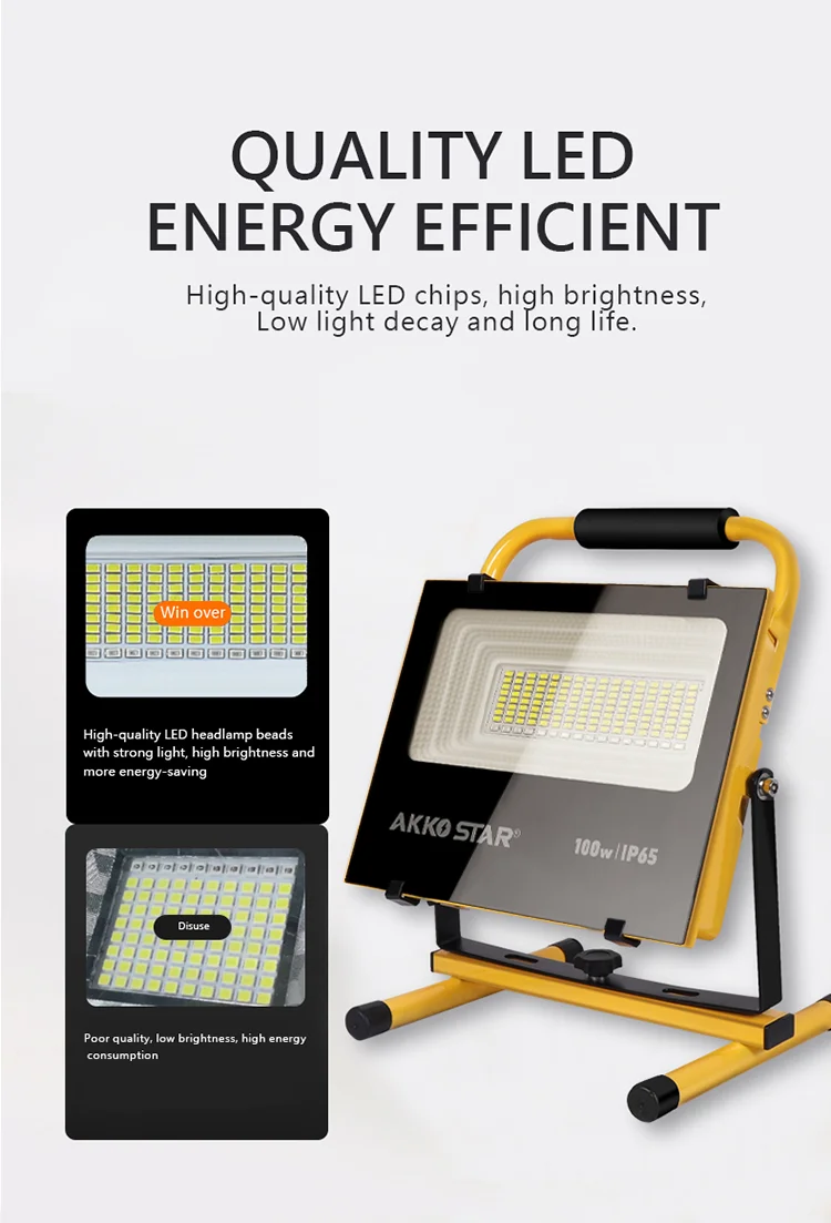 AKKO明星AK-54095发光二极管太阳能可充电泛光灯100瓦发光二极管一合一太阳能可充电泛光灯| Alibaba.com