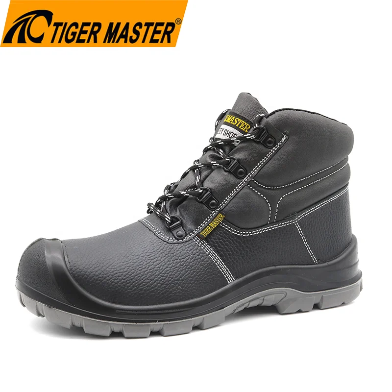 Tiger Master Black Cow Leather Oil Slip Resistant Pu Sole Anti Puncture ...