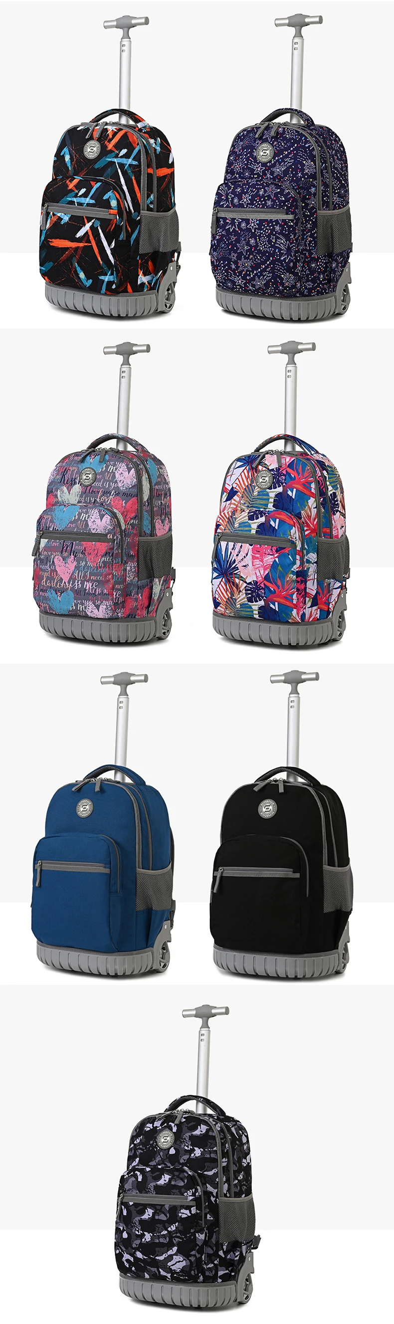 Wholesale Kids Rolling School Bag - Unisex Trolley Backpack