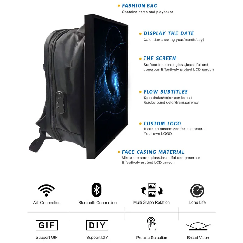 27 Inch Advertising Backpack Billboard Outdoor Battery Power Human ...