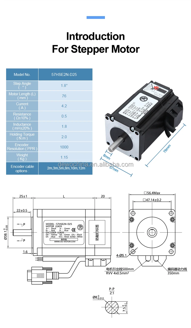 Good Quality Nema23 Easy Servo Hybrid Nema 23 Closed Loop Stepper Motor ...