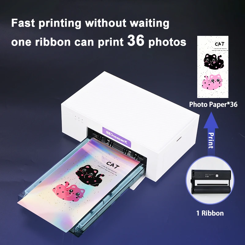 Oopspark 2024 Photo Printer - 300DPI Mobile Phone Skin Printer