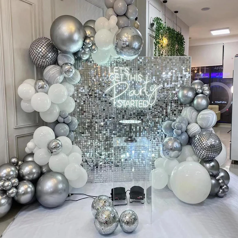 Silver Sequin Backdrop - Shimmer Wall for Parties & Events