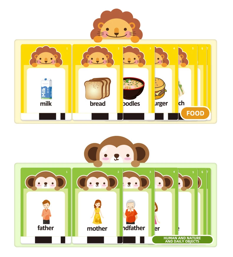 Samtoy 112 Pcs Early Education Montessori Learning Machine Flash Cards ...