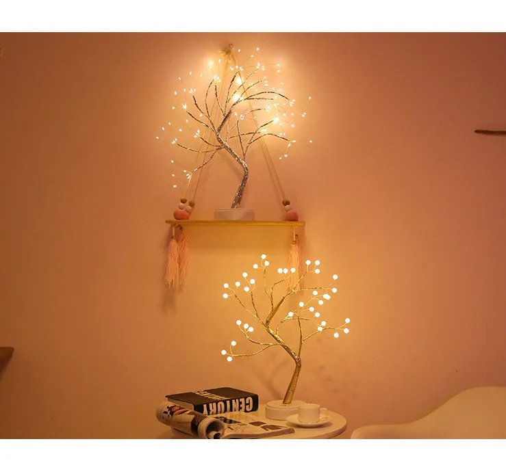 LED Copper Wire Shimmer Tree Light - 108 LED Bonsai Lamp