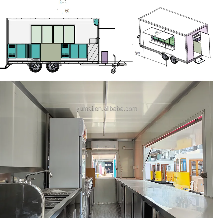 Towable Custom Kitchen Food Truck With Full Kitchen Equipment ...