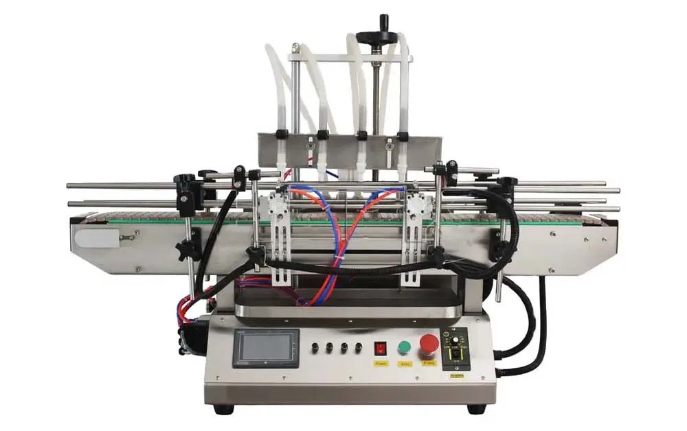 4 Head Oil Automatic Water Wine Bottle Liquid Bench Top Filling Machine ...