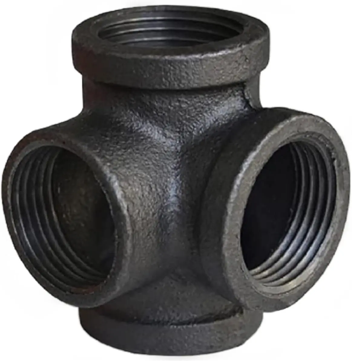 3/4 Inch Black Malleable Cast Iron Threaded Pipe 4 Way Cross Fitting ...