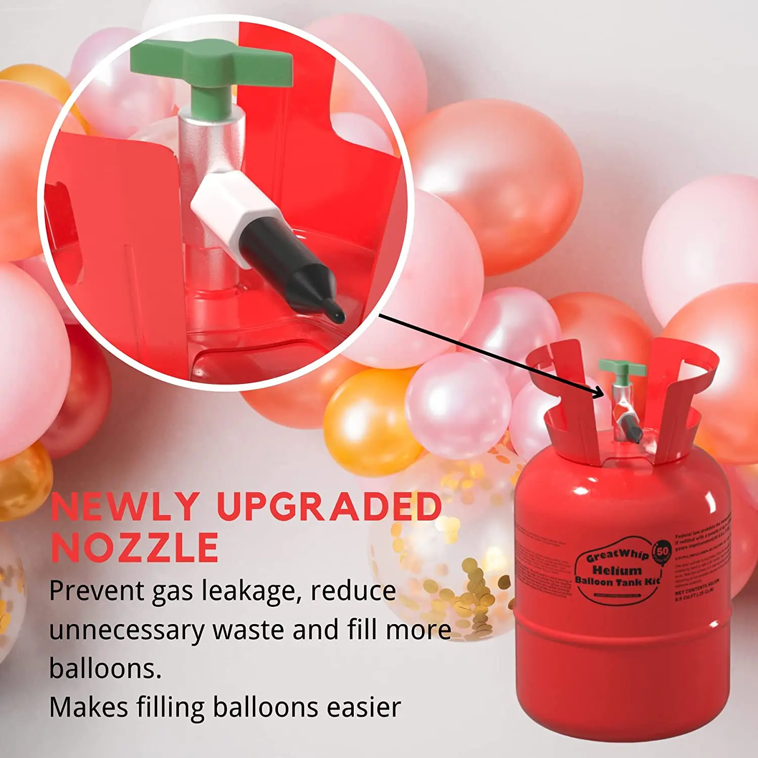 Greatwhip 7L 30LB Helium Tank - Perfect for Balloon Filling