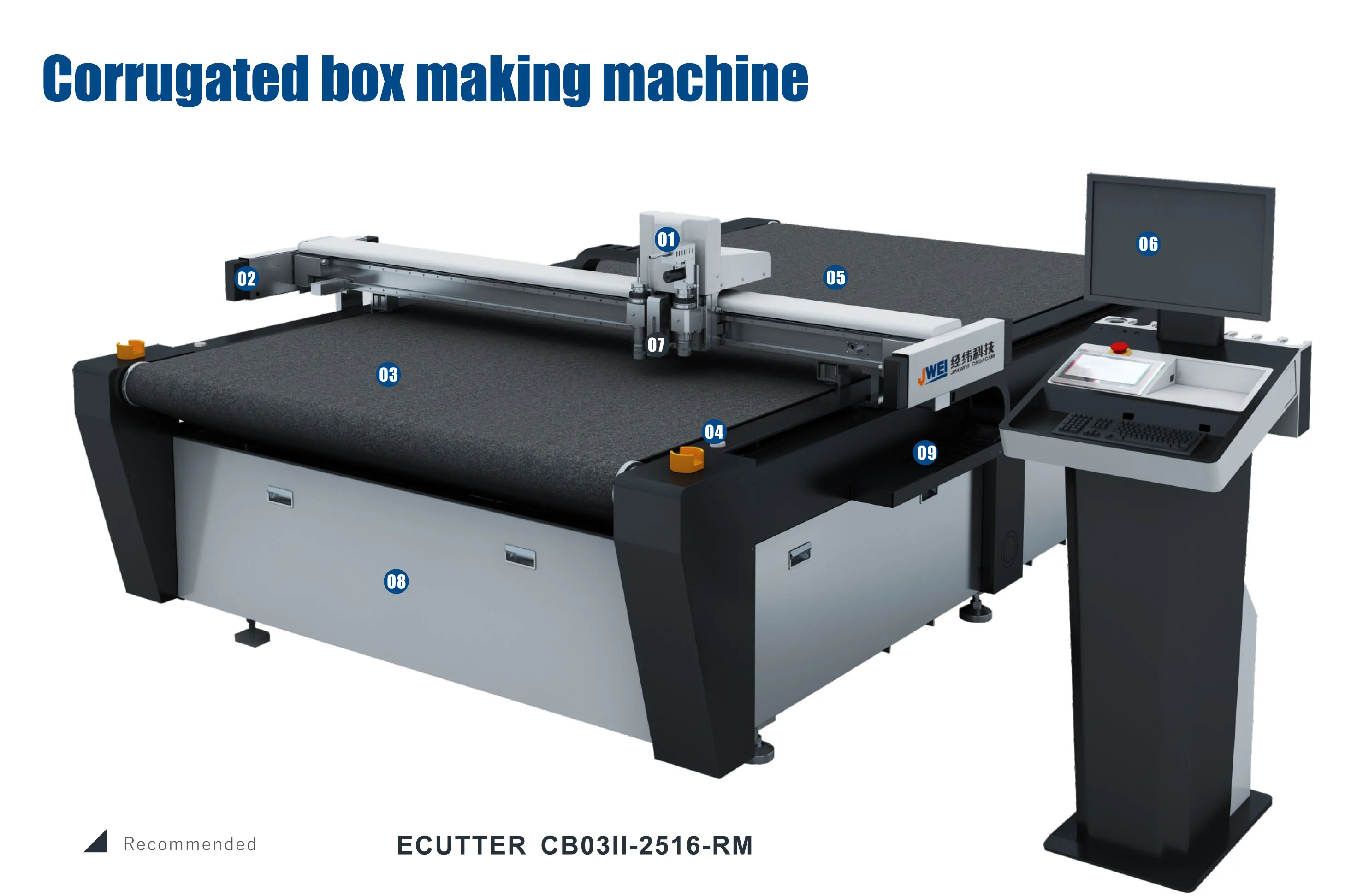 JWEI Flatbed Cutter Plotters - 1600mm Cutting Width, CCD Positioning ...