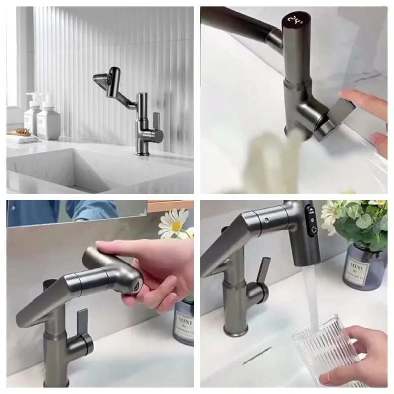 1080 Rotating Splash Filter Robotic Arm Faucet 360 Degree Swivel ...