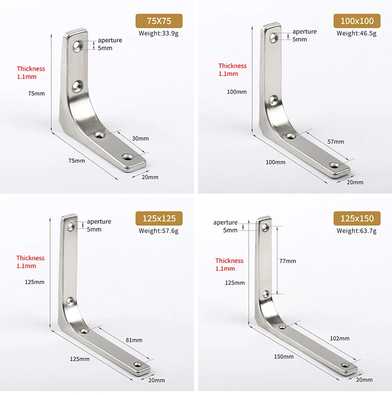 Stainless Steel Wall Load-bearing Bent Support Right Angle Iron Holder ...