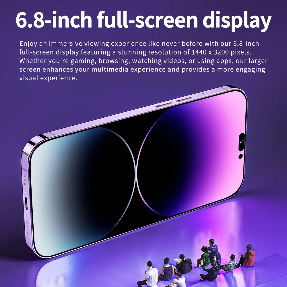 2023 New 5g I15 Pro Max Unlocked Cell Phone 7.3 Inch 16gb + 1tb Dual Sim Android Celulares ...