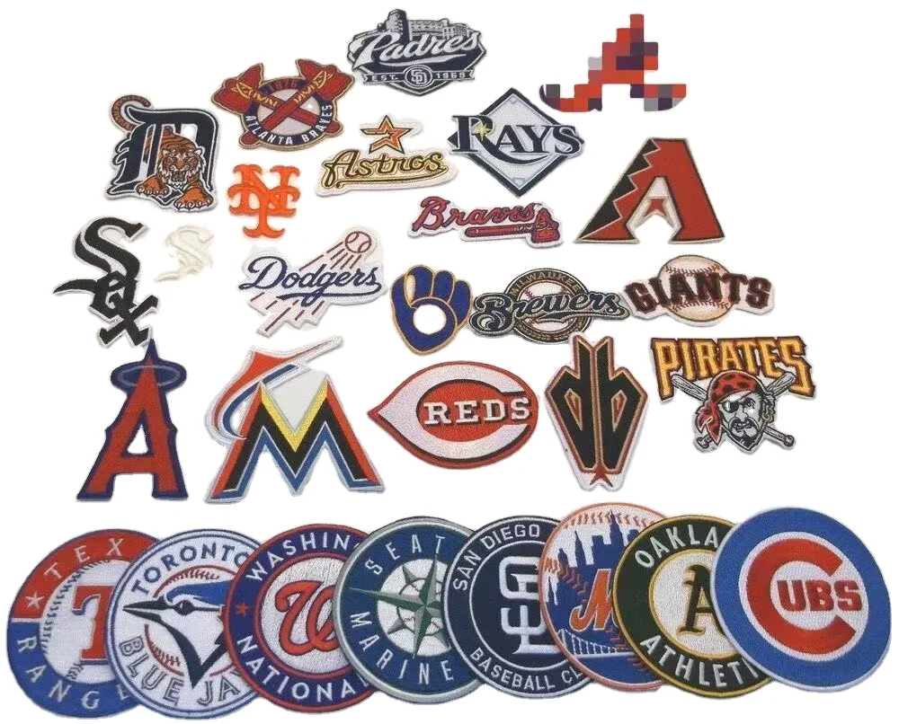 Custom Hat Embroidered Applique Baseball Major League Team Logo Iron On ...