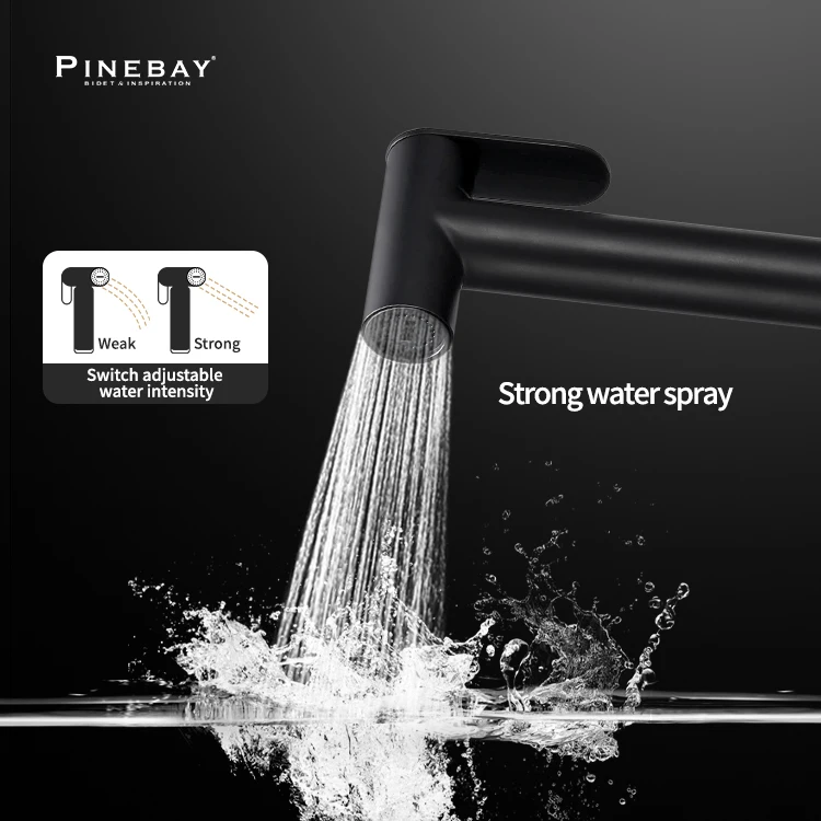 Pinebay New Fashion Bathroom Matte Black Attachment Easy Control Sus304 ...