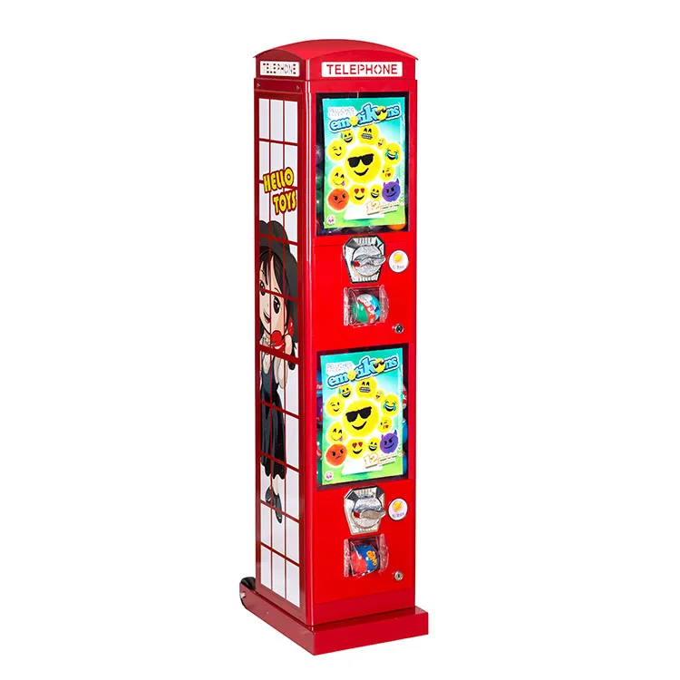 Latest Design Telephone Booth Style Capsule Vending Machine